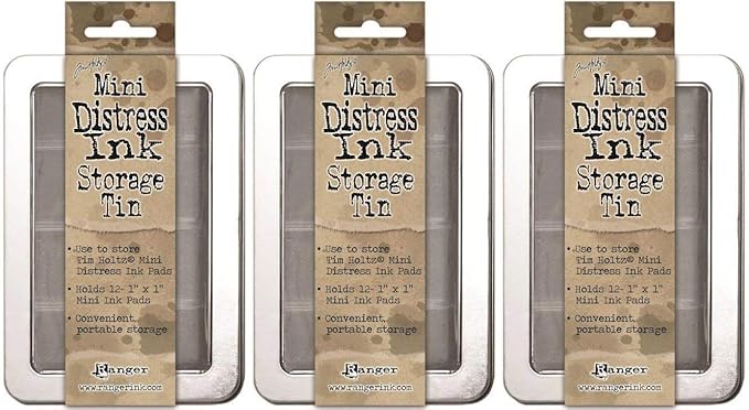 Amazon.com: Tim Holtz Mini Distress Ink Storage Tins - (Pack of Three ...