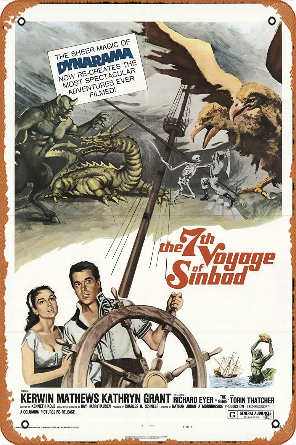 Amazon.com: Muecddoa Movie Poster Classic Metal Sign The 7th Voyage of ...