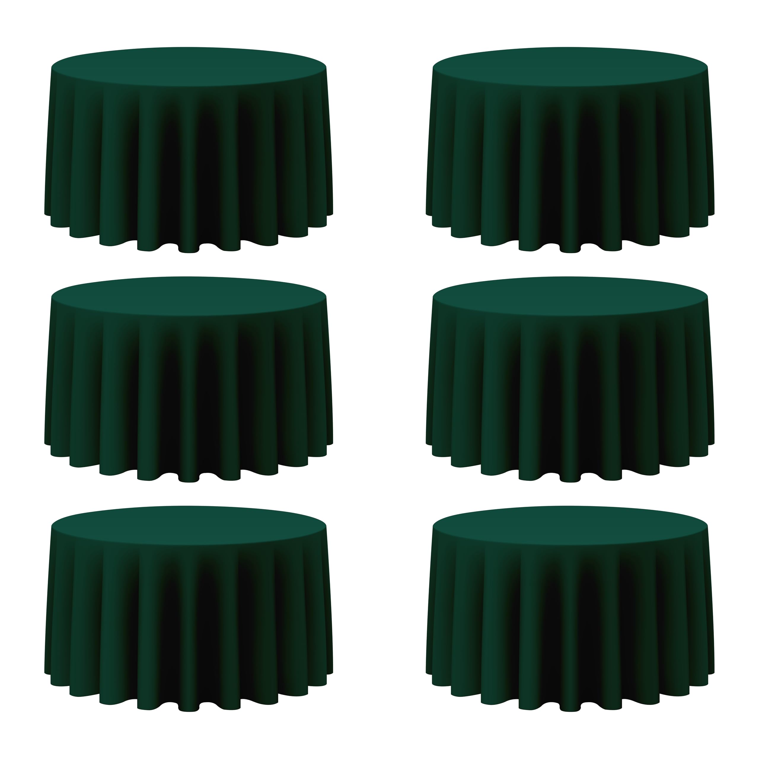 Amazon.com: BRILLMAX 6 Pack Hunter Green Round Tablecloths 120 Inch ...