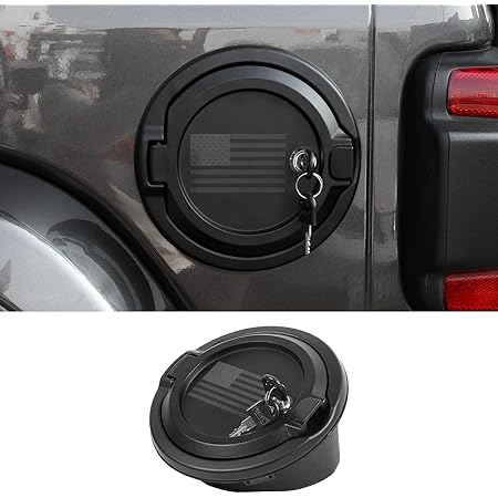 Amazon.com: Locking Fuel Filler Door Cap Black Lock Gas Cover Cap ...