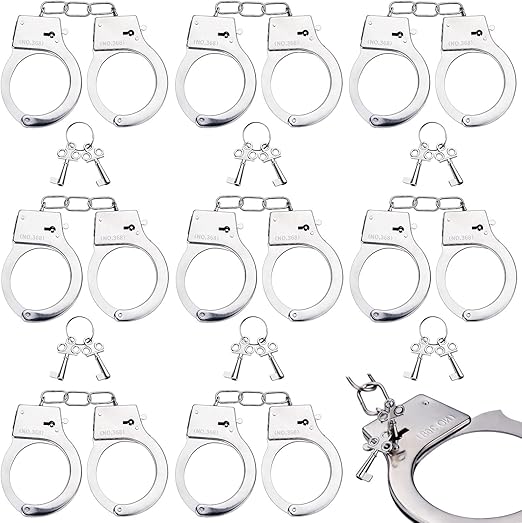 Amazon.com: HFYHWT Toy Handcuffs with Keys, 8 Packs Metal Handcuff Kids ...