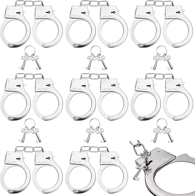 Amazon.com: HFYHWT Handcuffs Kids Pretend, 8PCS Metal Toy Handcuffs ...