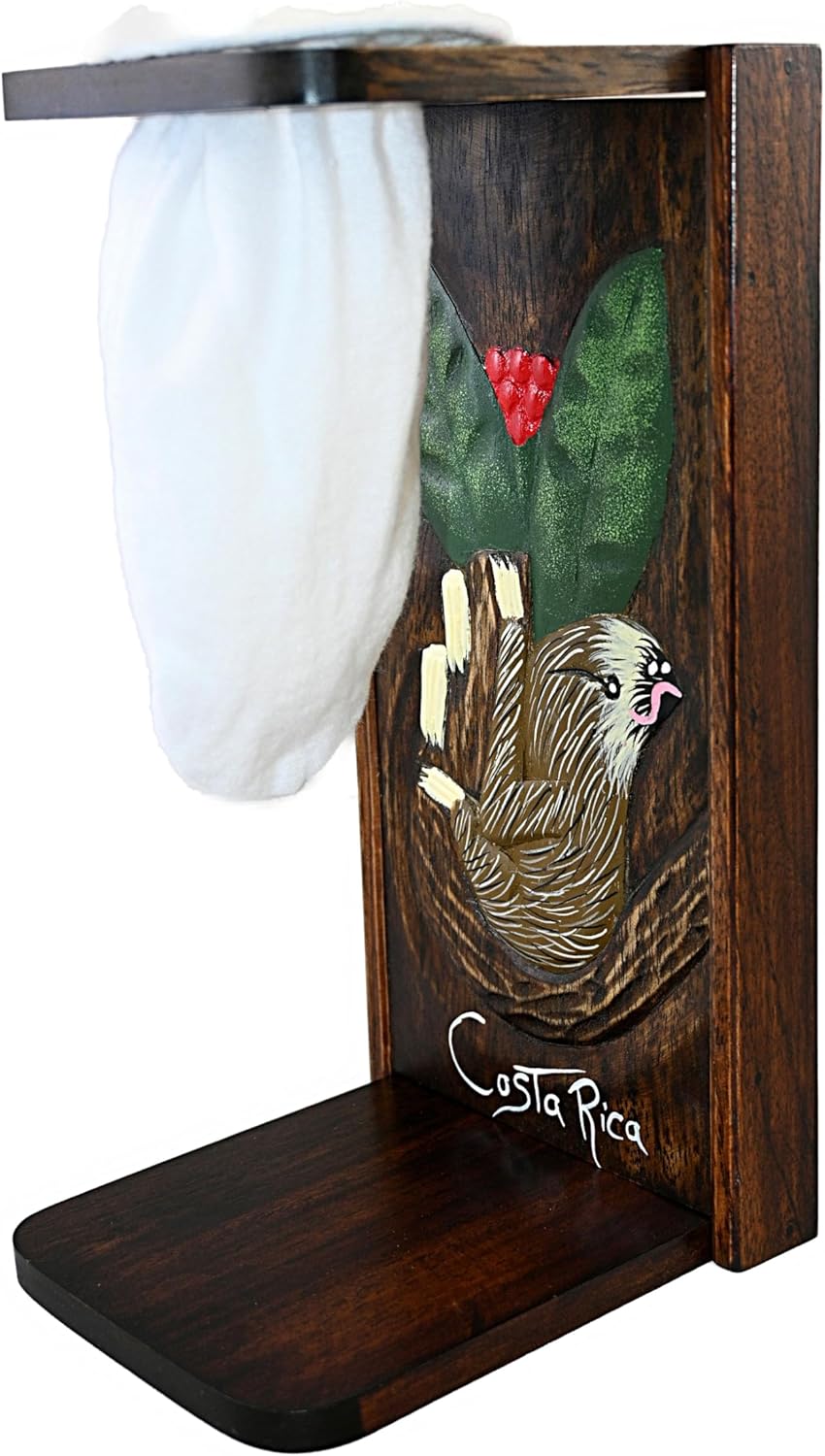 Amazon.com: Chorreador Costa Rica Sloth Carved Wood Pour Over Coffee ...