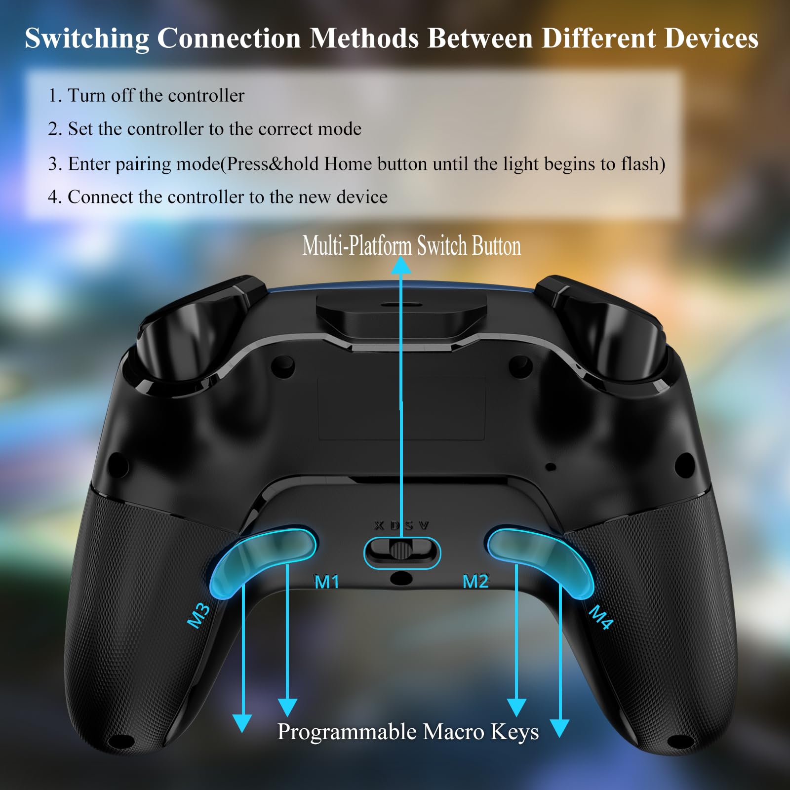 Snapklik.com : Multi-Platform PC Wireless Controller, Bluetooth Gaming Controller, Compatible