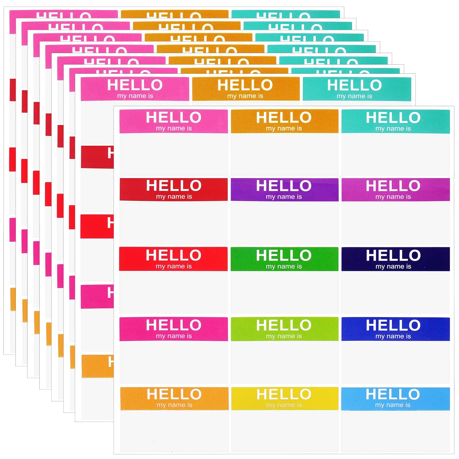Amazon.com : 10 Sheets 15 Colors Name Tag Stickers Waterproof Self ...