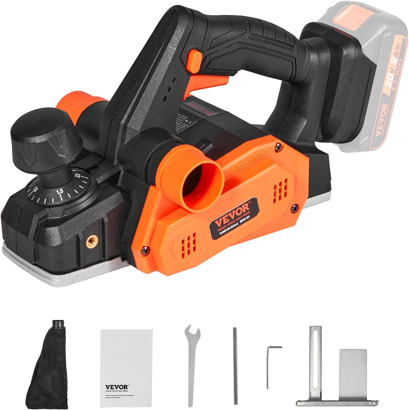 Amazon.com: VEVOR Cordless Electric Hand Planer (Battery not Included ...