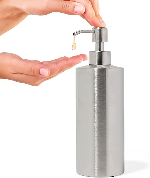 Amazon.com: Yew Design Silver Soap Dispenser Stainless Steel for ...
