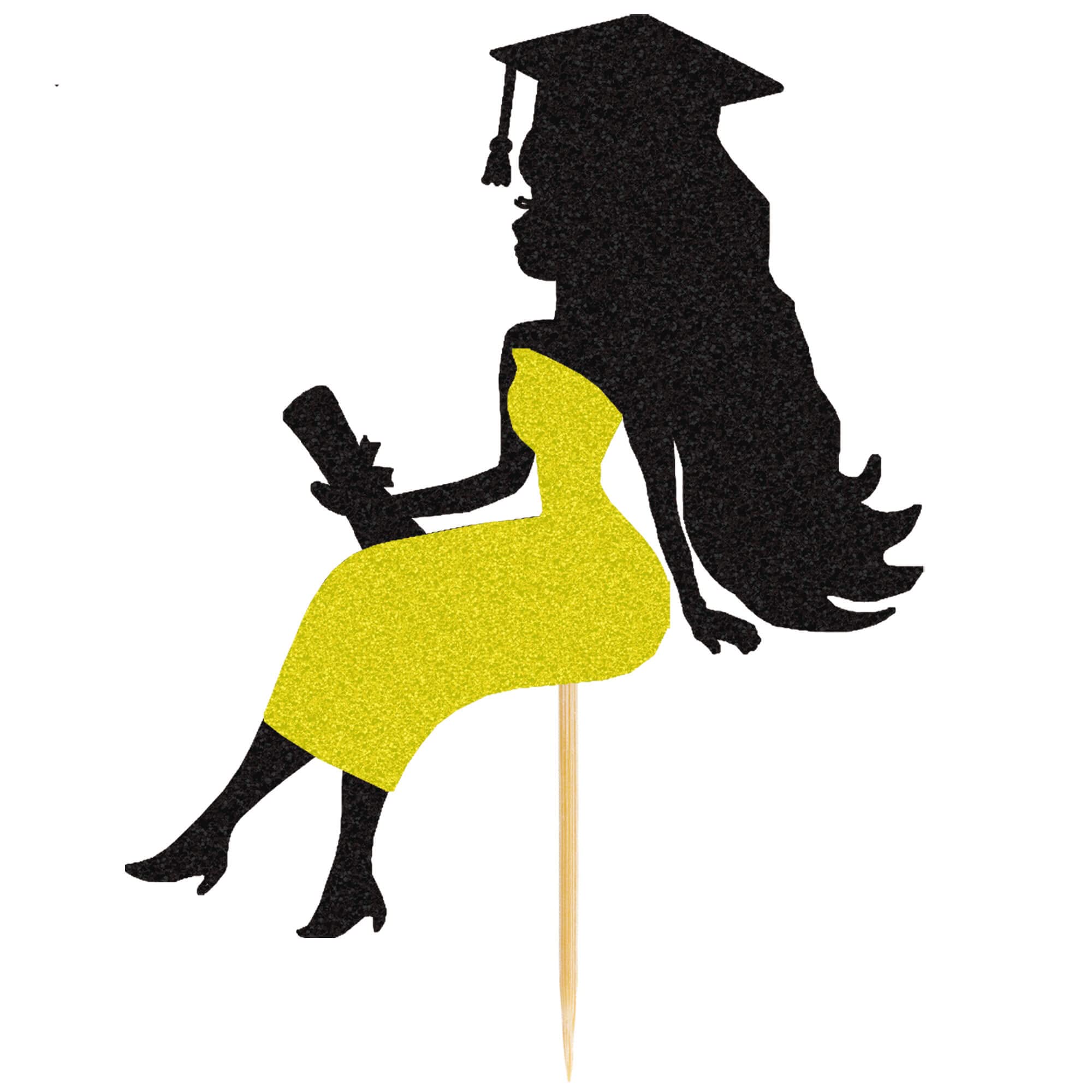 Snapklik.com : Graduation Cake Topper 2022, Black And Gold Glitter ...