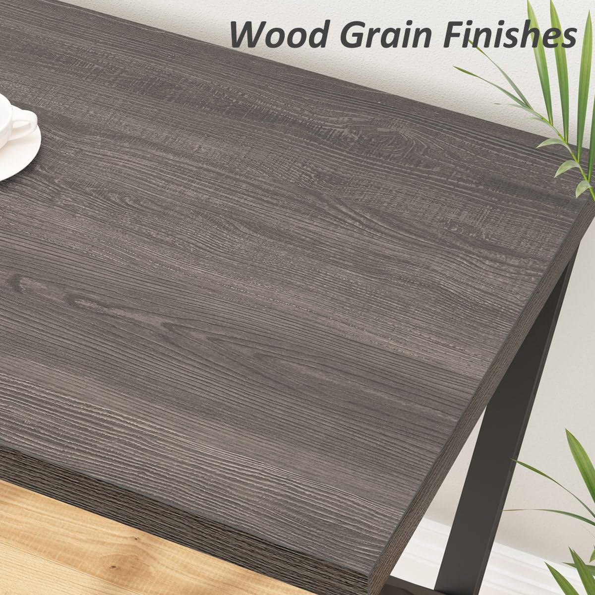 IBF Grey Home Office Desk, Modern Computer Desk for Writing Study, Wood ...