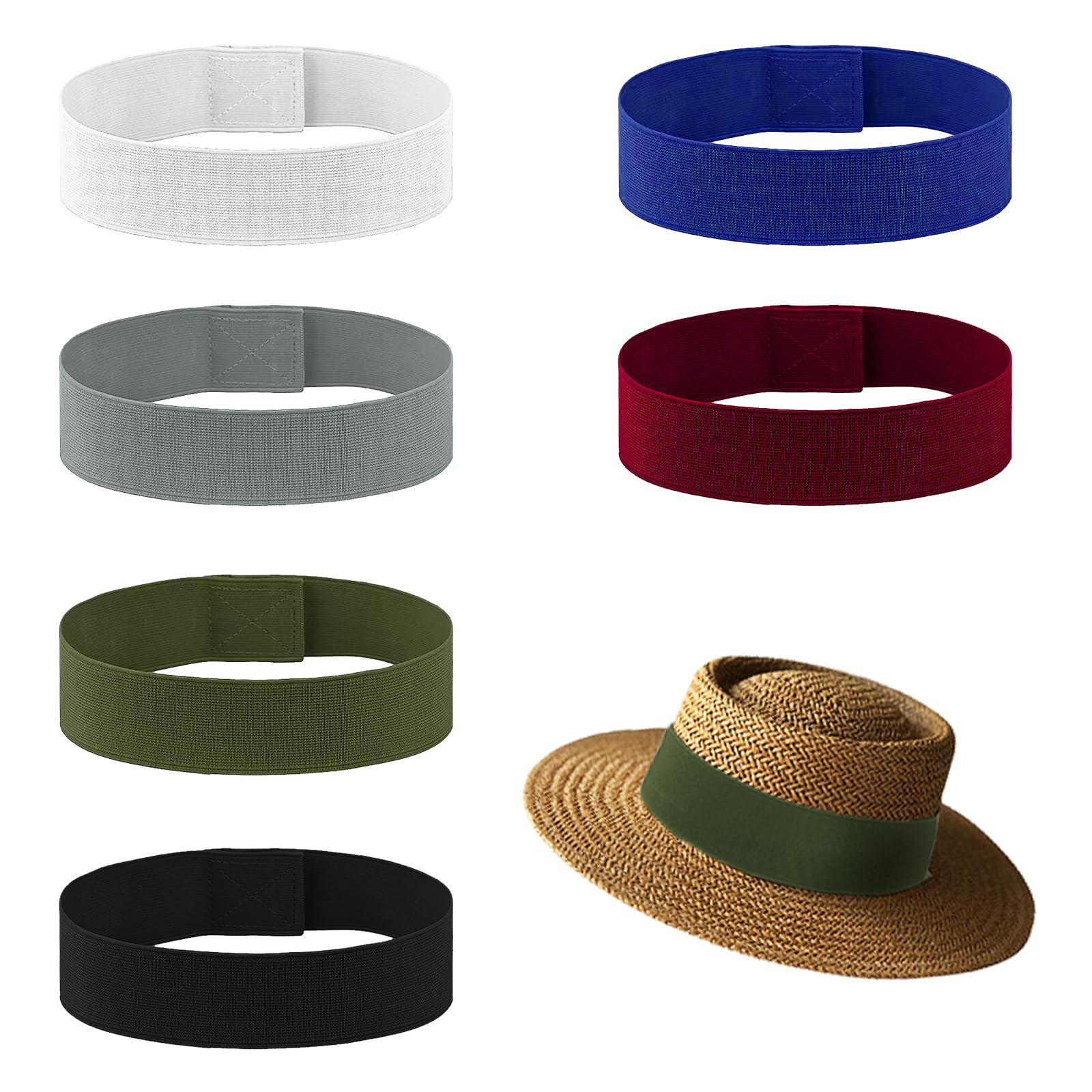 6pcs Cowboy Hat Bands, Adjustable Stretchable Hat Soft Cowboy Hat Band ...