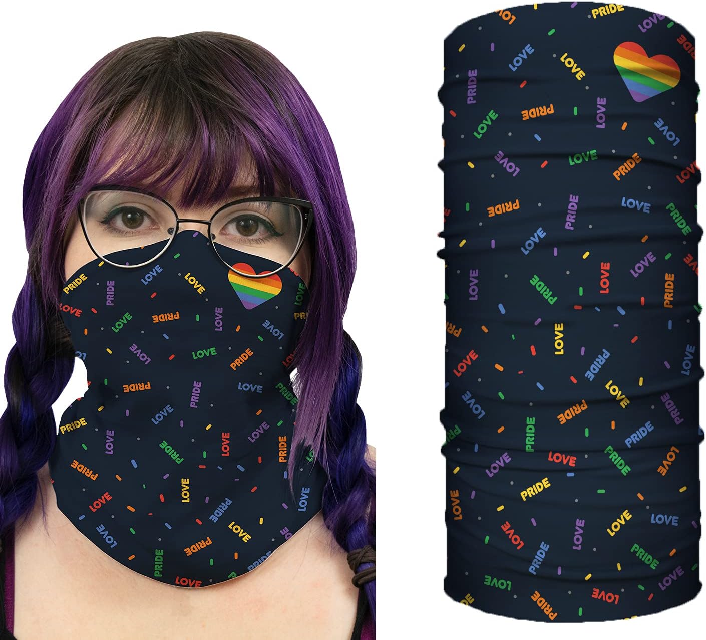 LGBTQ+ Pride Face Mask - UPF 50+ Celebration Neck Gaiter with UV Sun ...
