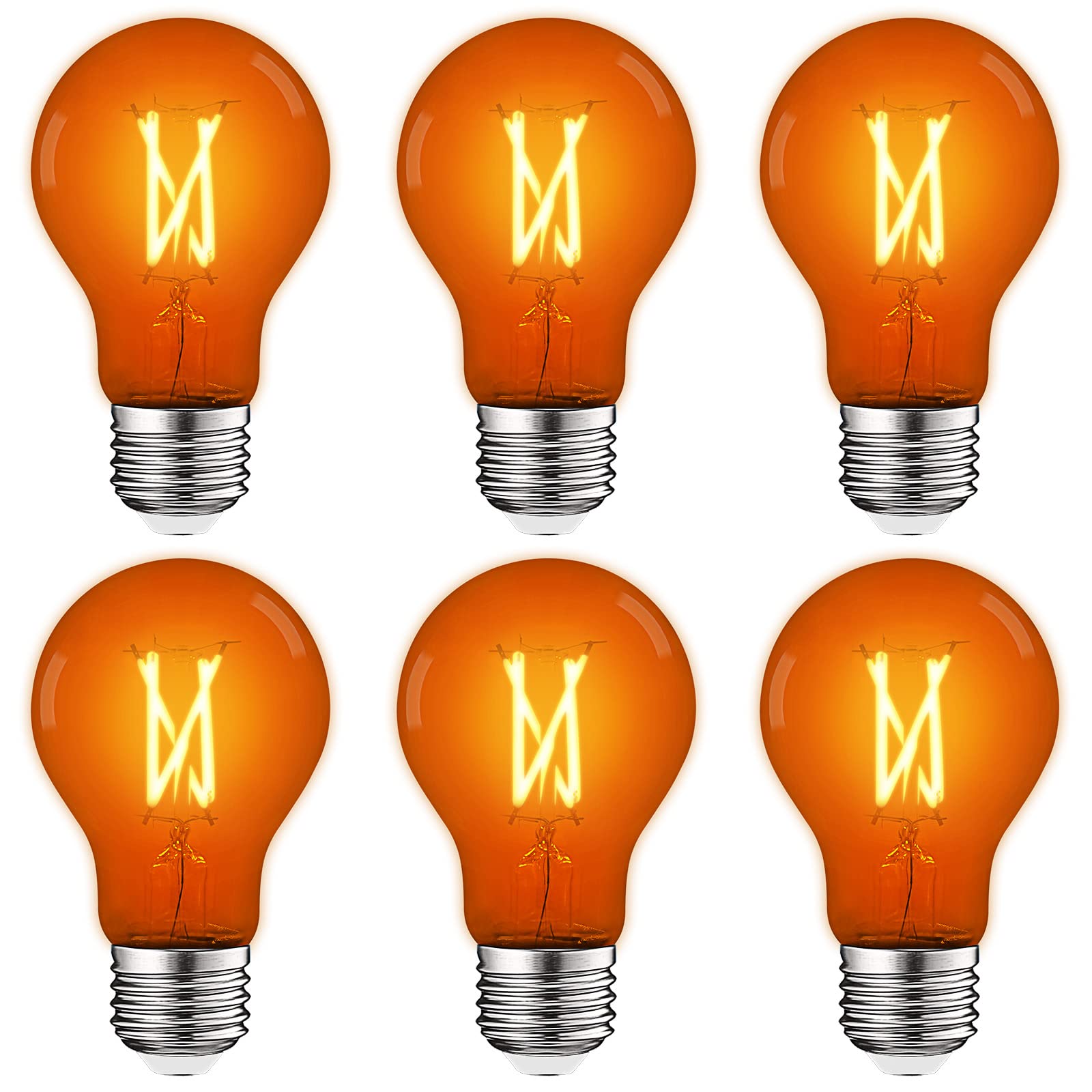Snapklik.com : LUXRITE A19 Edison LED Orange Light Bulb, 45W