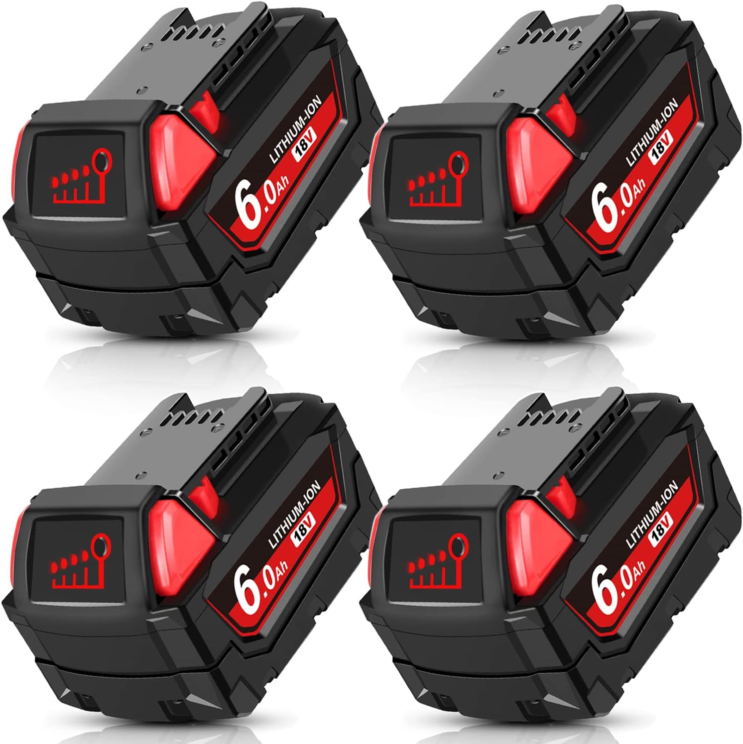 Amazon.com: FEOTDN 4Pack 6.0Ah Lithium-ion 18V Replacement Battery for ...