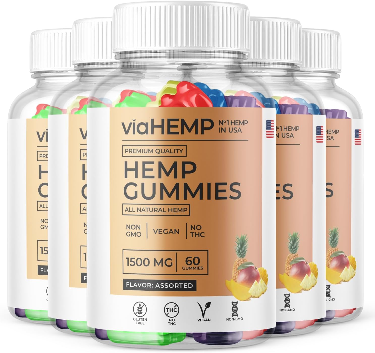 Amazon.com: (5 Pack) Viahemp Gummies - Viahemp Hemp Gummies Premium ...