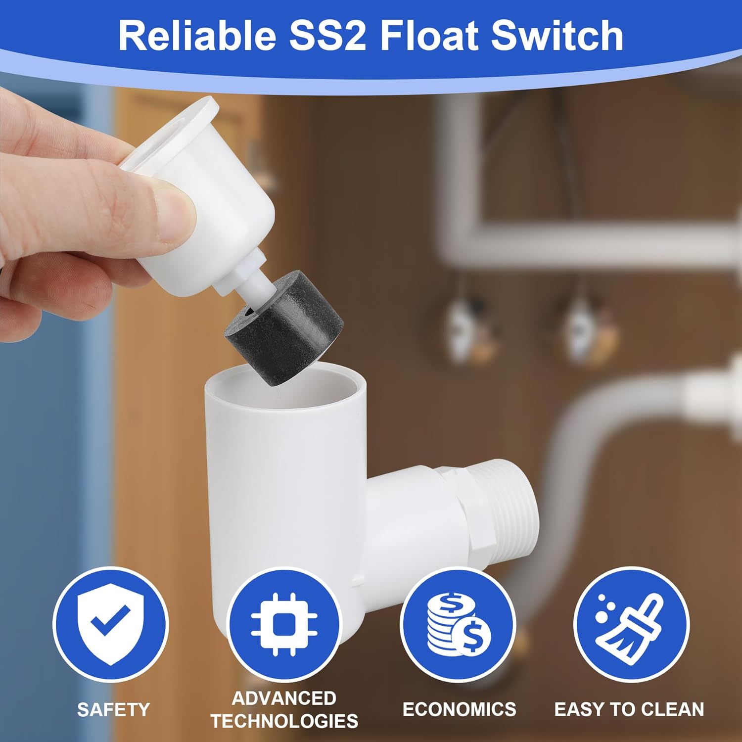 SS2 Float Switch L Shape Safe-T-Switch for HVAC Drain Pan Condensate ...