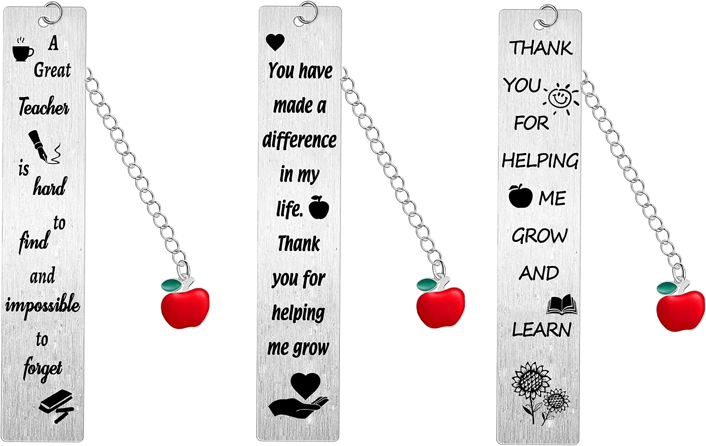 3 PCS Teacher Appreciation Bookmarks Thank You Teacher Bookmark for ...