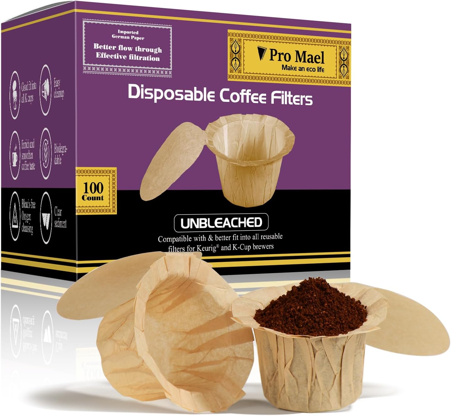 Amazon.com: Unbleached Paper Filters for Reusable Carafe Fits All ...