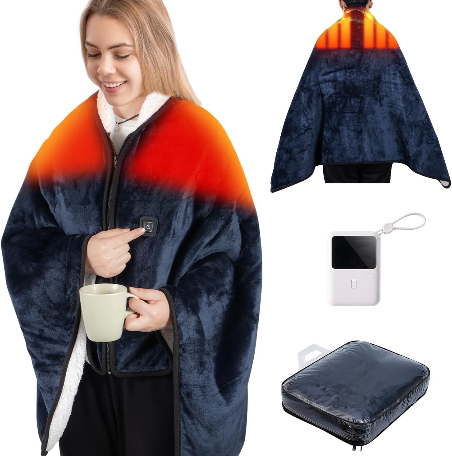 Amazon.com: Heated Blanket Battery Operated with Battery Pack,Cordless ...