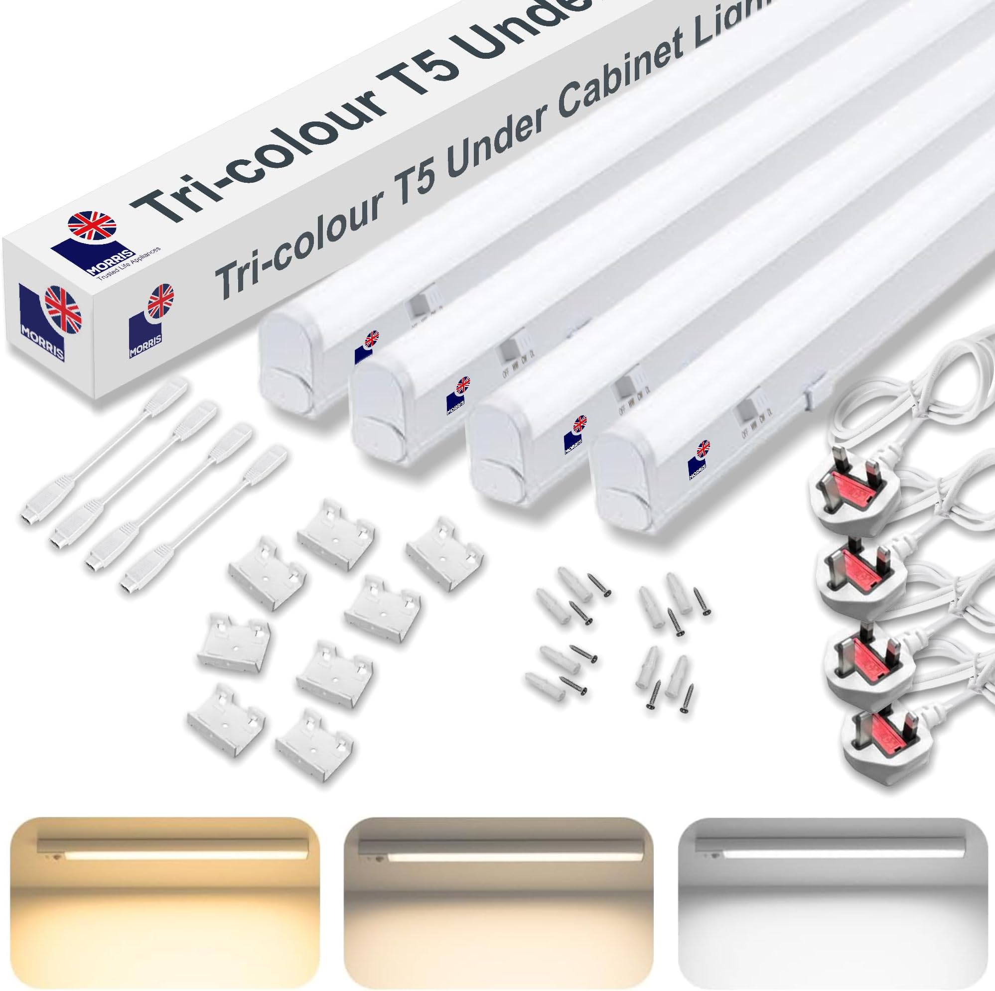 Morris LED Under Cabinet Light Linkable 3 Colours in 1 3000k/4000k ...