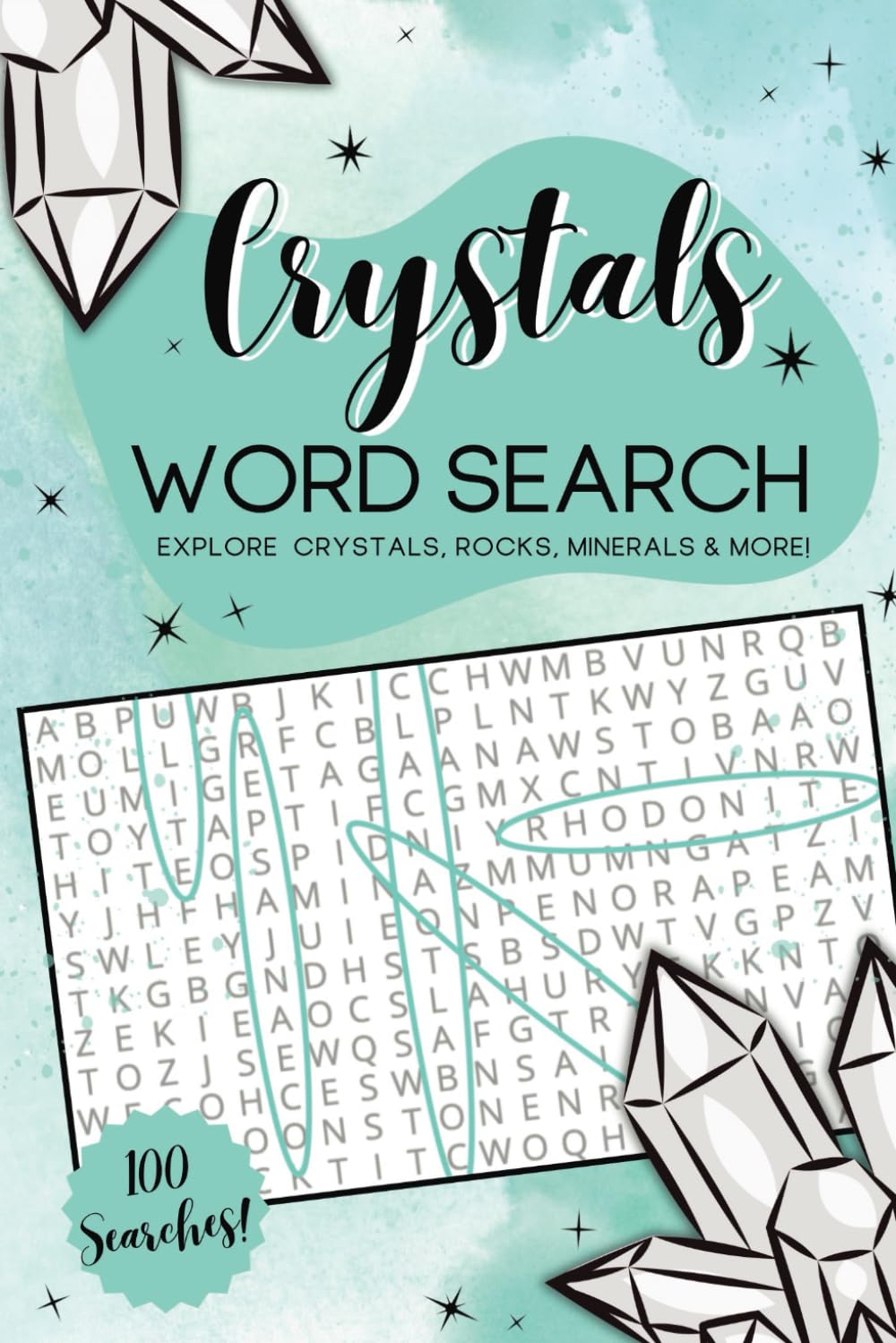 Crystal Word Search Book - 100 Puzzle Book For Adults - Rocks, Gems ...