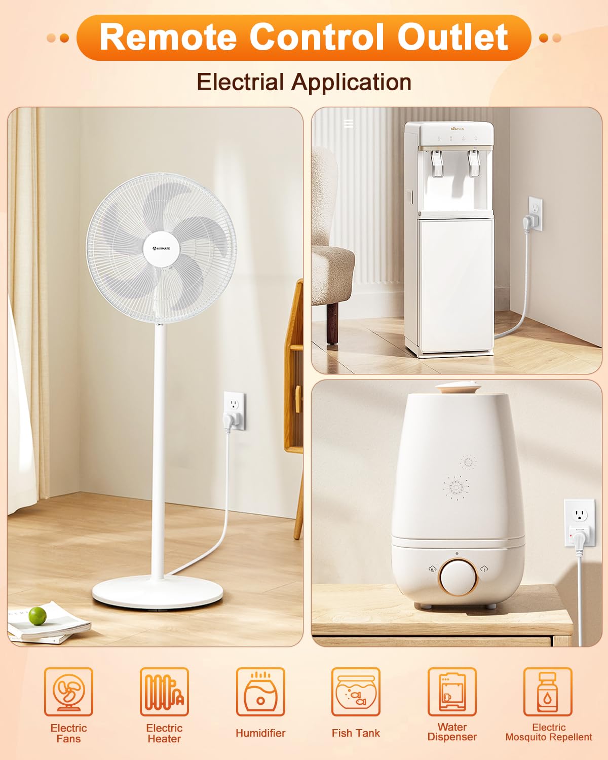 Snapklik.com : Remote Control Outlet, 15A/1500W Wireless Wall Mounted ...