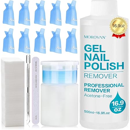 Amazon.com: Gel Nail Polish Remover Kit for Acrylic/UV Gel/Soak-Off ...