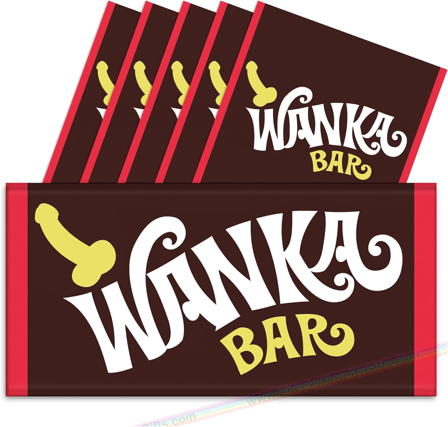 6x Wanka Funny Chocolate Bar Wrappers. Rude Wonka Parody Joke Husband ...
