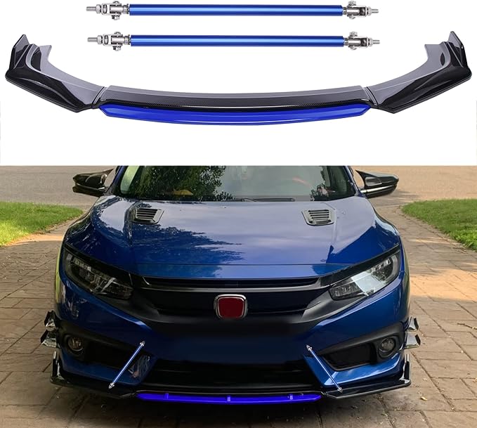 Amazon.com: Universal Front Bumper Lip Body Kit, ABS Front Spoiler ...