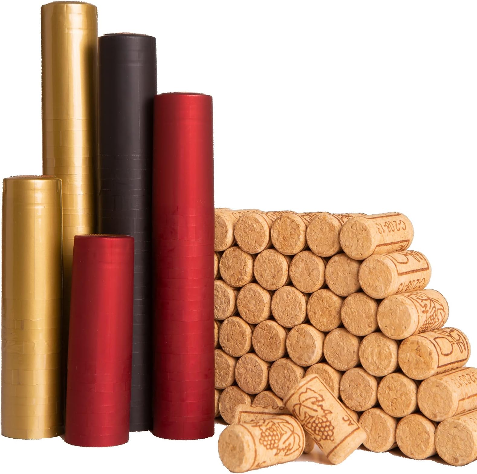 Amazon.com: 150 Packs Wine Bottle Cork Tops Stoppers and PVC Heat ...
