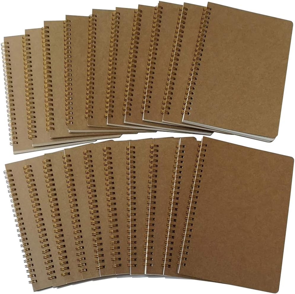 Amazon.com : Yeaqee 56 Pack A5 Spiral Notebooks Bulk 8.5 x 5.5 College ...