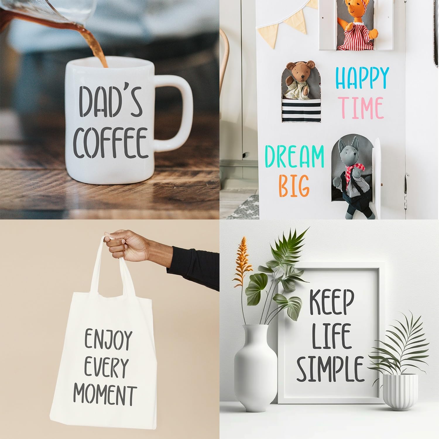 Snapklik.com : 3 Inch Letter Stencils Kit, 42Pcs Reusable Numbers ...