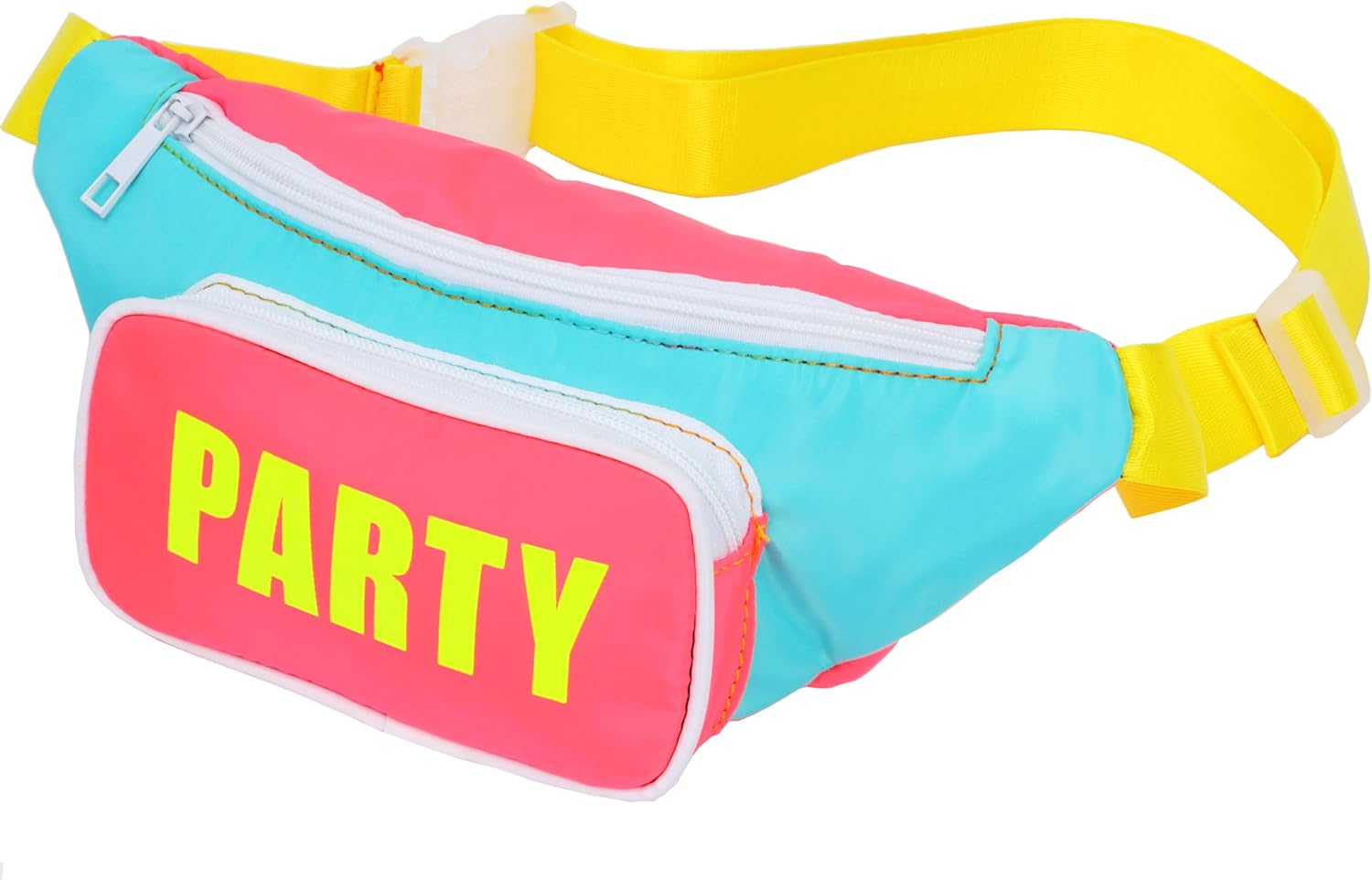 Amazon.com | Three Pockets Neon Retro 80s Fanny Pack for Women Men ...