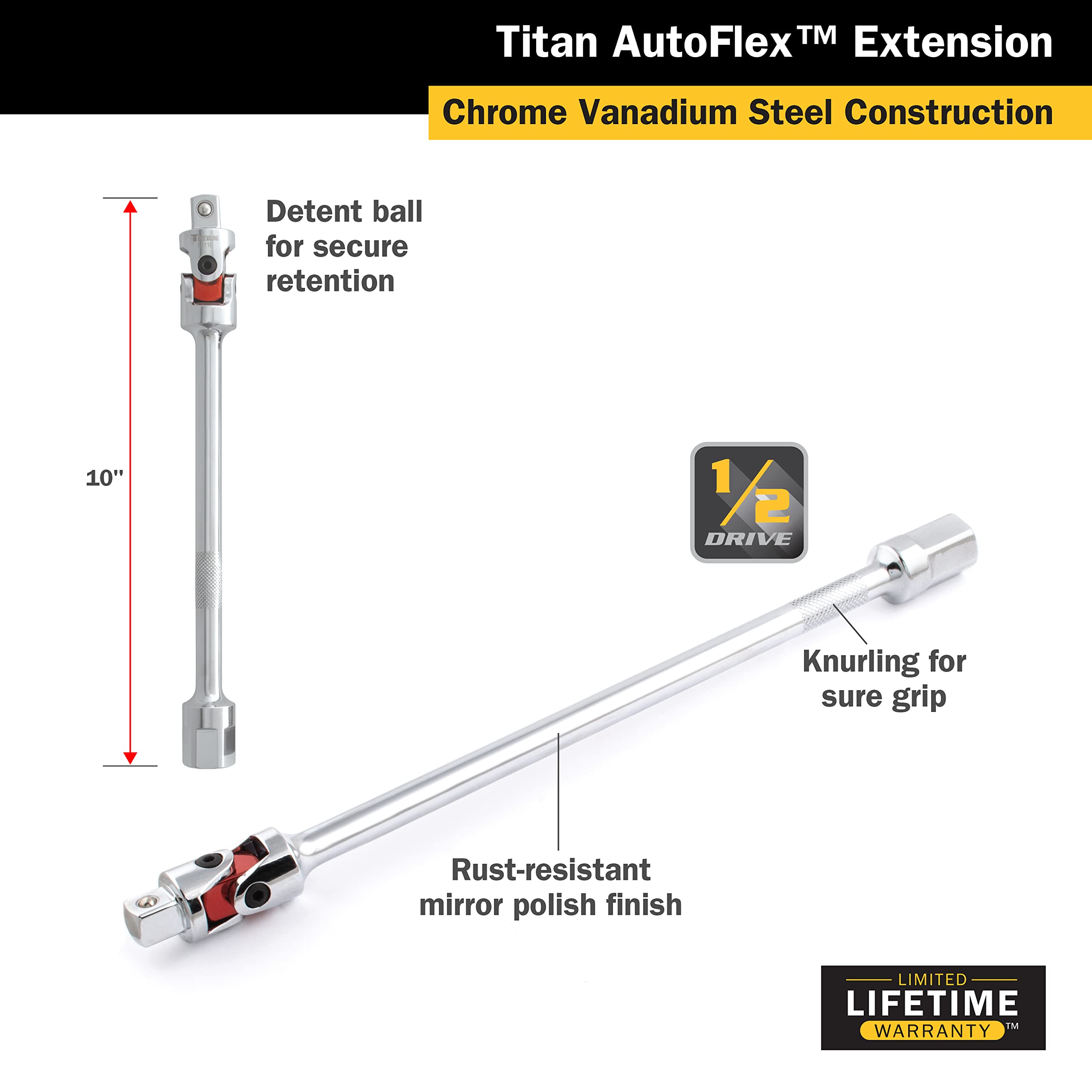 Mechanics Extension Adapter Titan 62182 1/2-Inch X 20-Inch Auto Flex ...