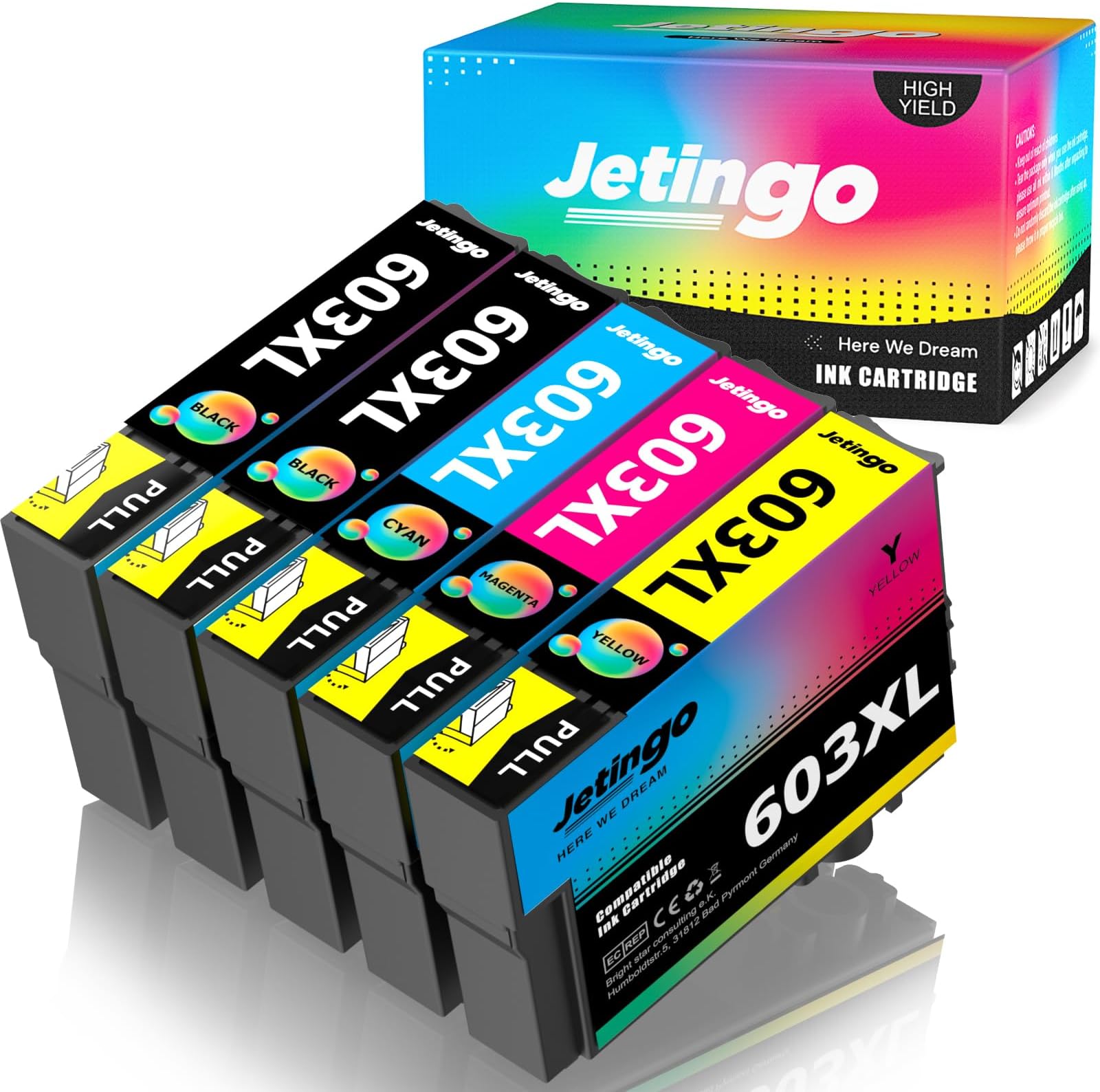Jetingo 603XL Ink Cartridges Multipack Replacement for Epson 603 Ink ...