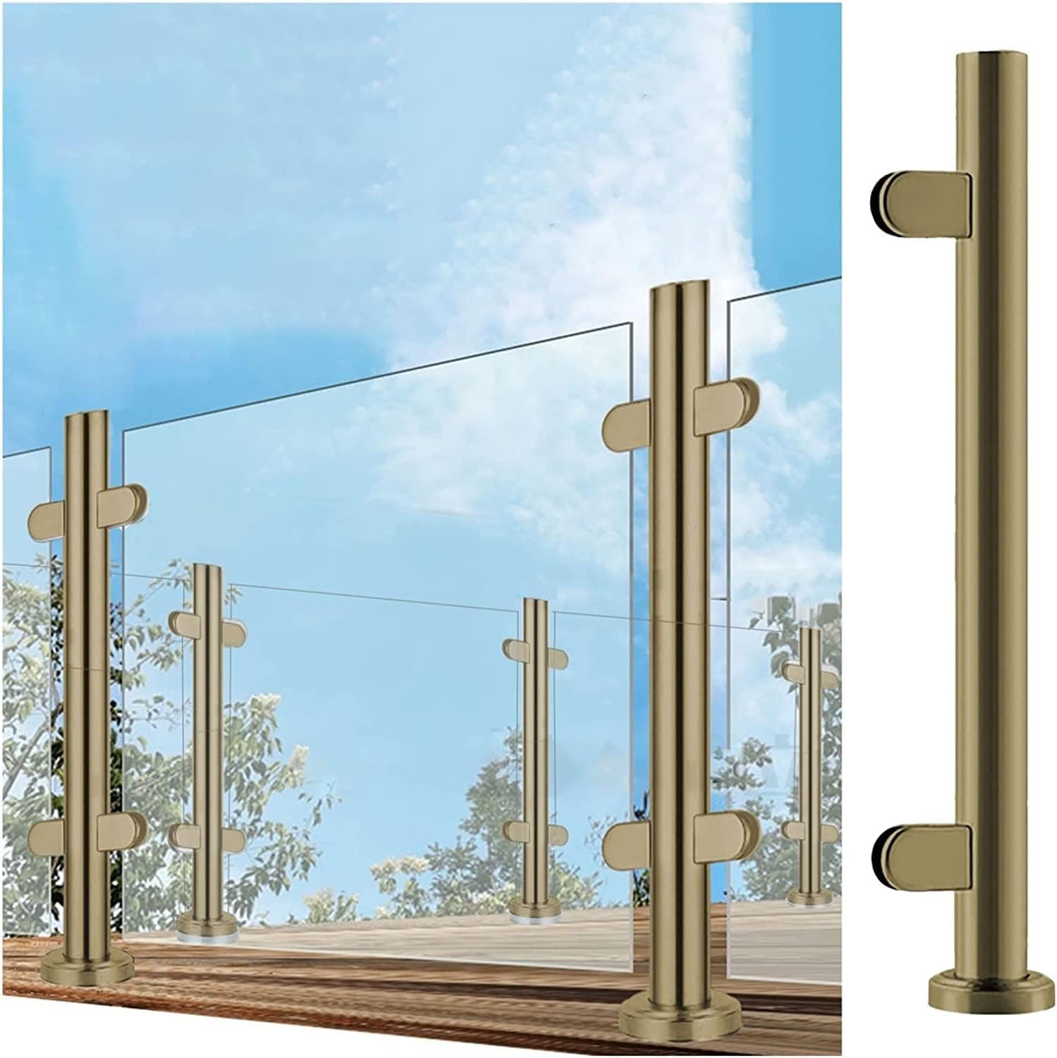 Amazon.com: Deck Railing Post System, Commercial Glass Balustrade ...