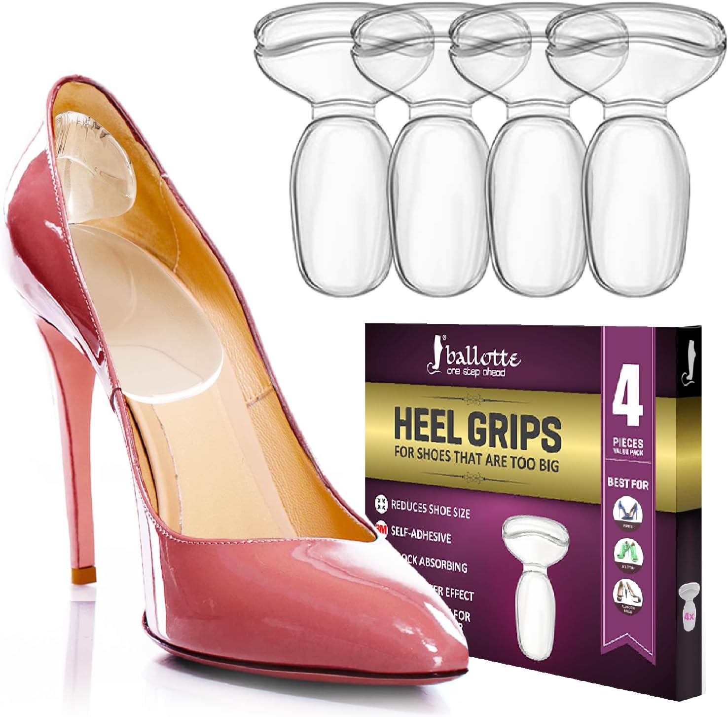 Amazon.com: EACOZY Heel Grips, Clear Shoe Heel Inserts, Heel Cushion ...