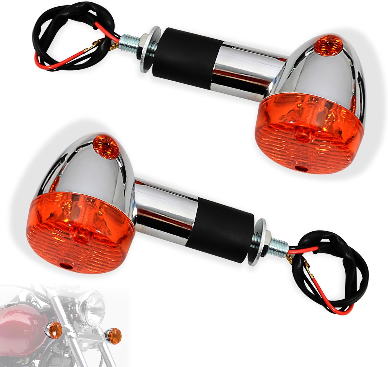 Amazon.com: WOWTK Turn Signal Lamp Set,Motorcycle Front/Rear signal ...