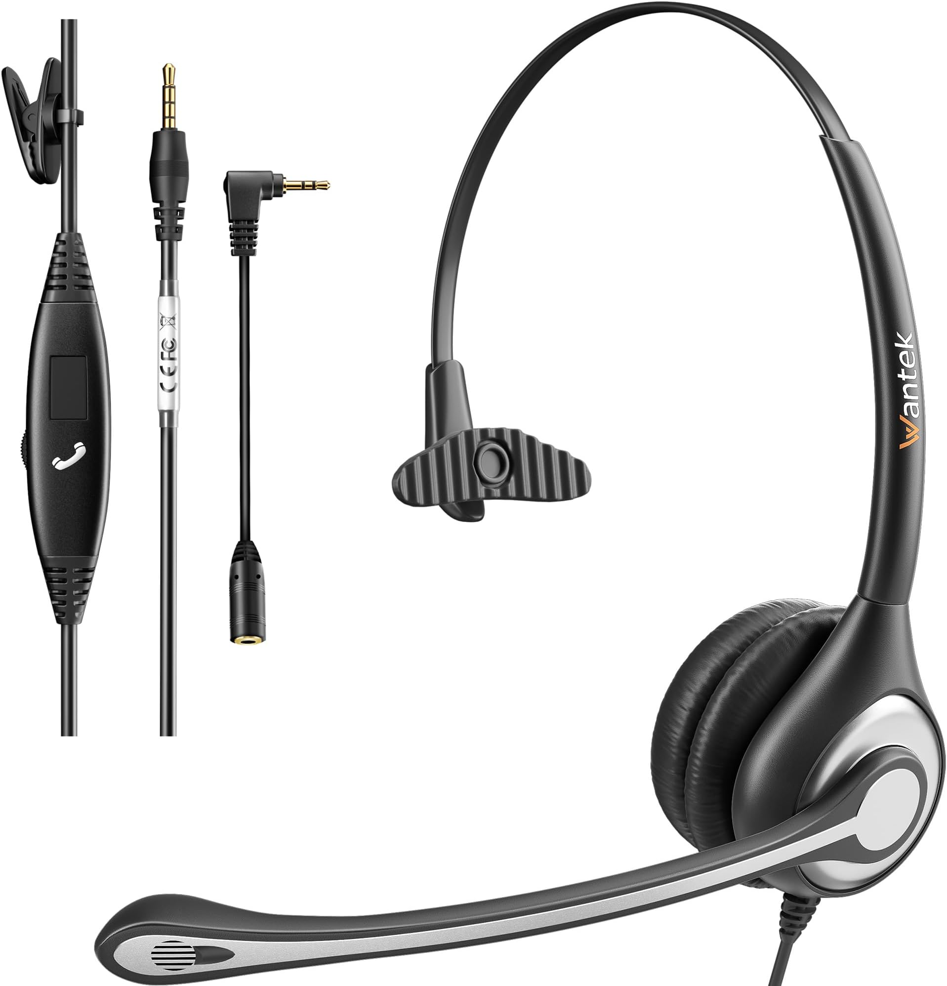 Amazon.com: Wantek USB Headset with Microphone for PC,Laptop,3.5mm/USB ...