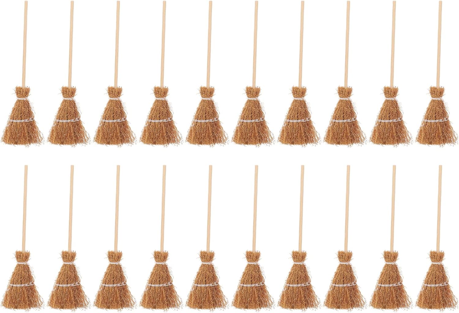 Amazon.com: COHEALI 20pcs Miniature Straw Brooms with Red Rope Mini ...