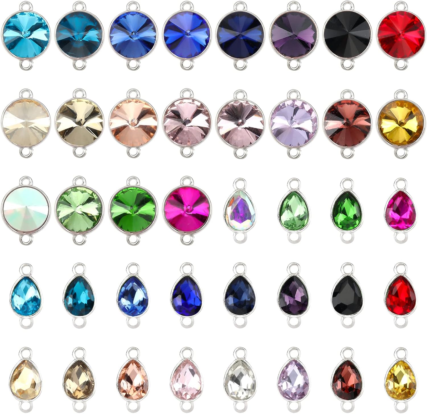 Amazon.com: AHANDMAKER 40 Pcs Mixed Color Glass Gemstone Pendants ...