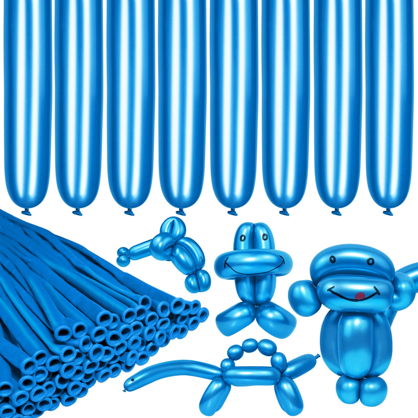 Amazon.com: LXZFCRG 260 Long Balloons, Shiny Metallic Latex Twisting ...