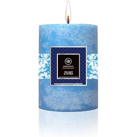 Amazon.com: Scented Pillar Candle - Multi-Layered Hand Made Rustic Blue ...