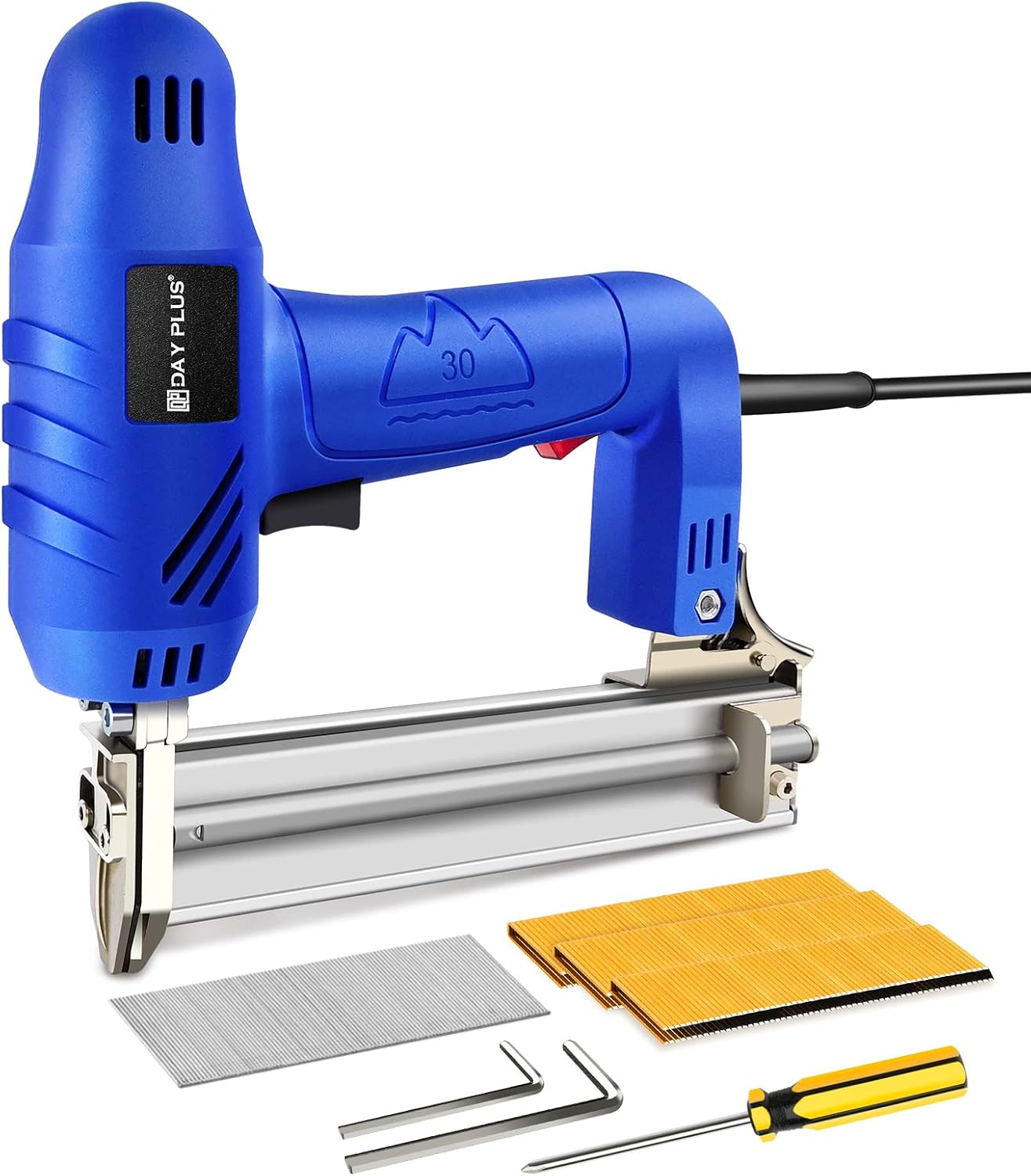 Banas 2-in-1 Electric Stapler Nailer Gun 15-32mm Heavy Duty 240V~50Hz - Soft Grip Handle ...