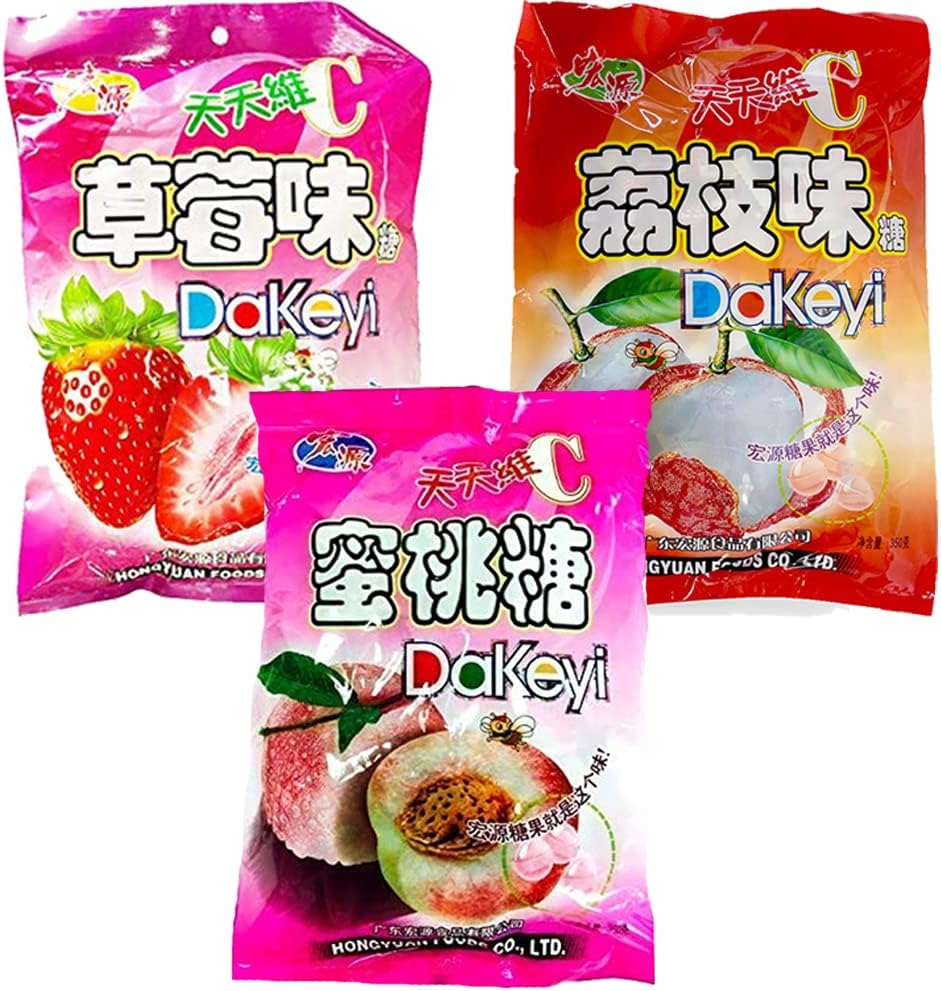 Amazon.com : Hongyuan Dakeyi Strawberry Flavoured Hard Candy (350g), 1 ...
