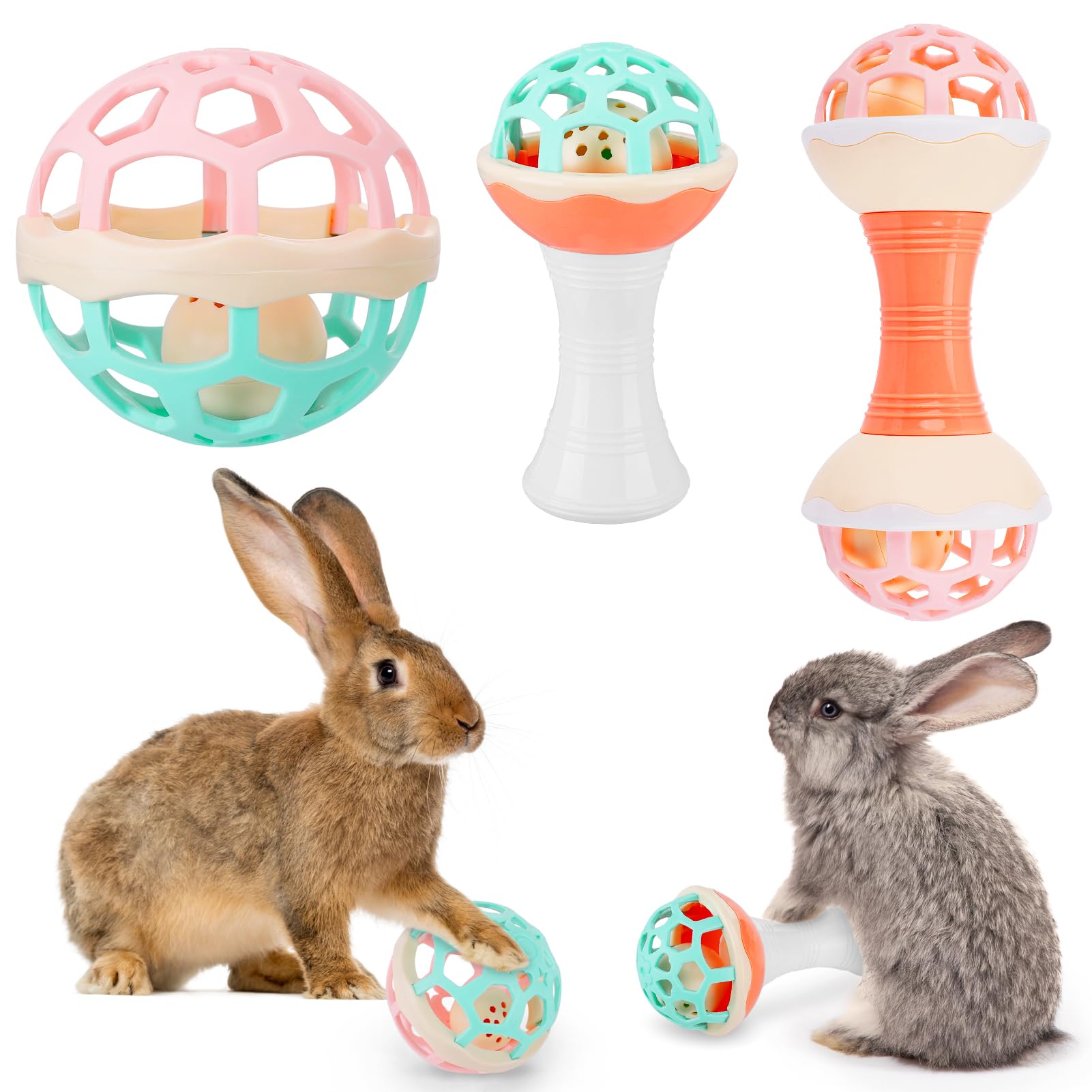 Amazon.com : Alphatool 3 Pcs Novelty Bunny Toys with Bell Balls - Safe ...