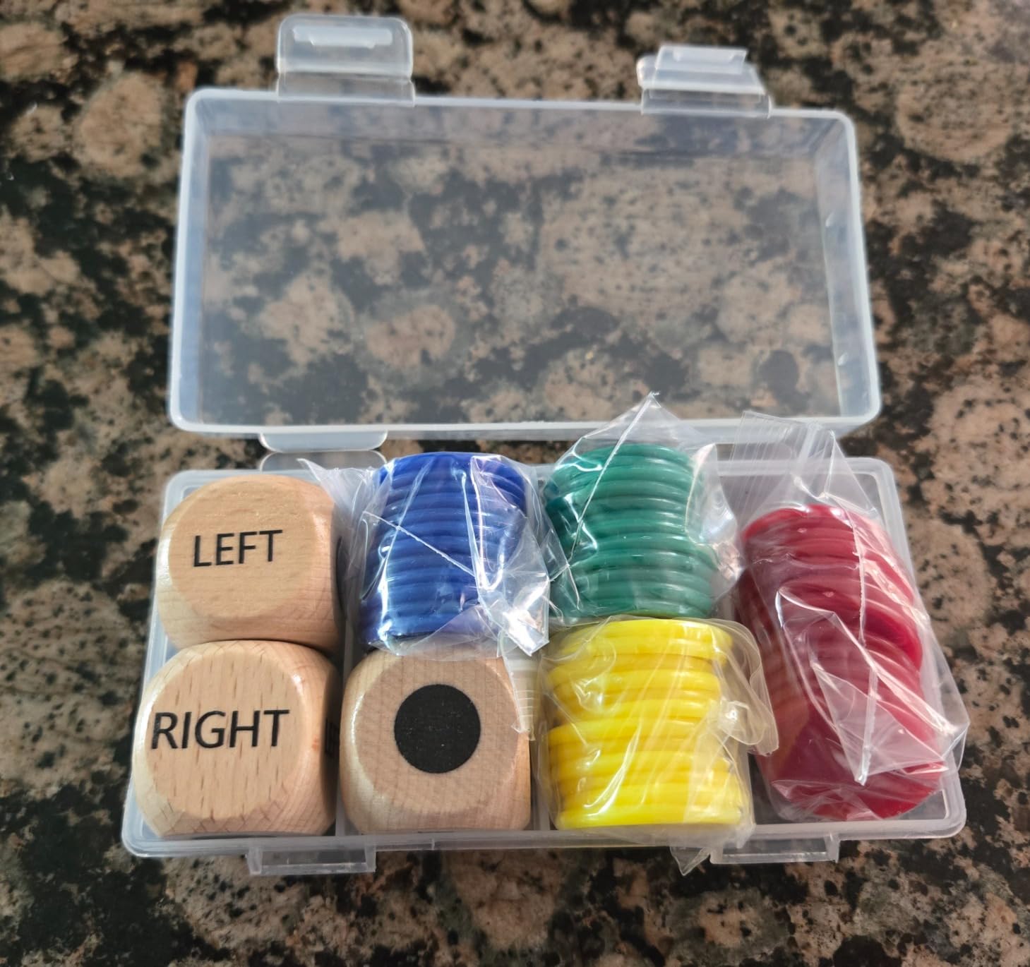 Amazon.com: 3+48 Pcs Left Right Center Game Dice, Luxiv 3Pcs Wood Left ...