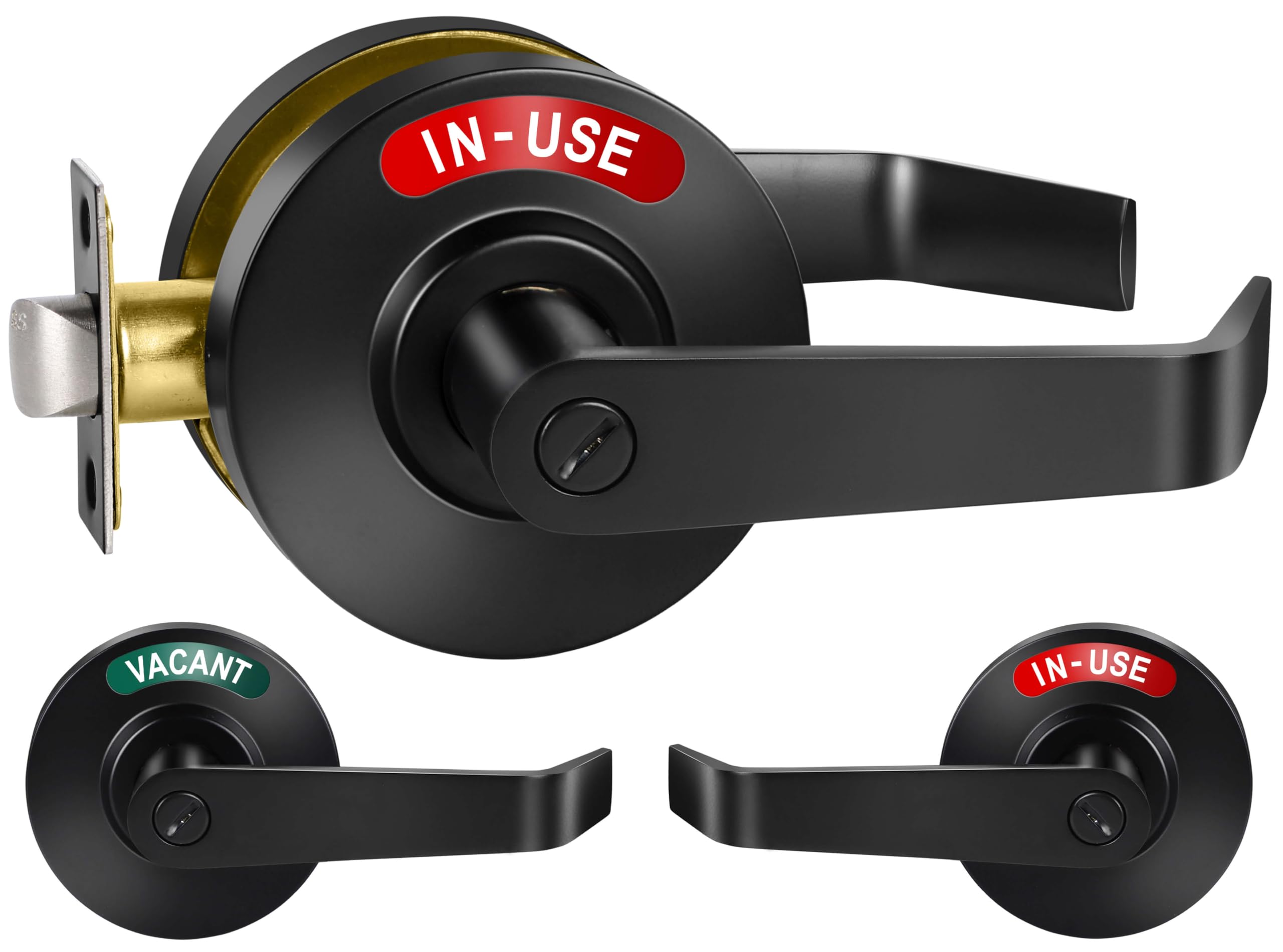 Commercial Grade Privacy Indicator Lever Lock - Matte Black Occupied ...