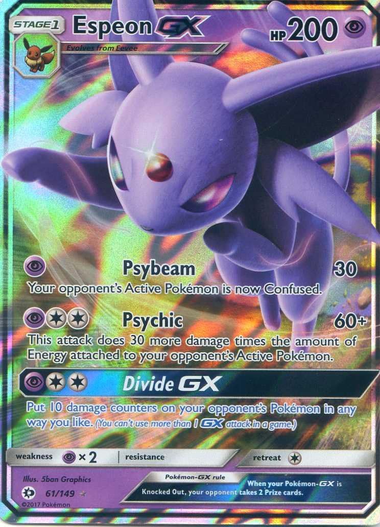 Pokemon Sun & Moon Espeon GX 61/149 Holo card : Amazon.co.uk: Toys & Games