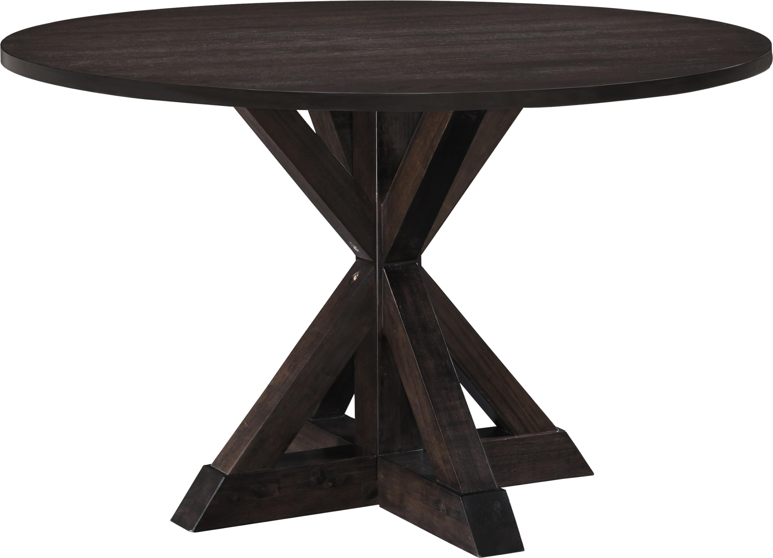 Amazon.com - Finch Alfred Round Solid Wood Rustic Dining Table for ...