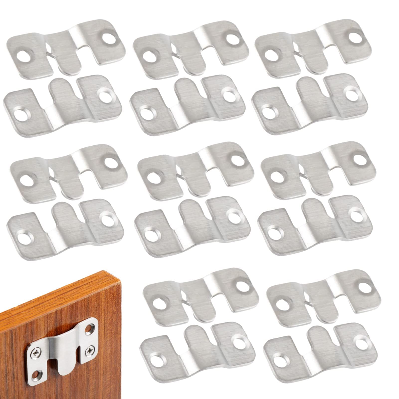 16Pcs Stainless Steel Interlock Hanging Buckle,Flush Concealed Mount ...